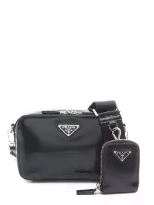 Prada Brick Patent Leather Cross Body Bag - Black
