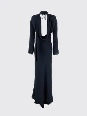 ROTATE BY BIRGER CHRISTENSEN Maxi Dress With Cowl Neck And Long Sleeves - Blue