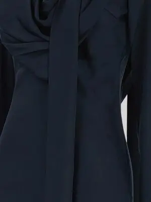ROTATE BY BIRGER CHRISTENSEN Maxi Dress With Cowl Neck And Long Sleeves - Blue