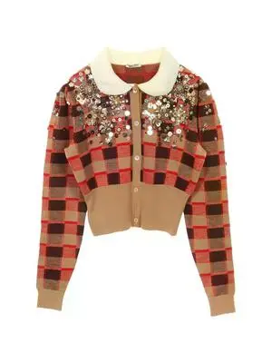 Miu Miu 2010s Check Sequin Top