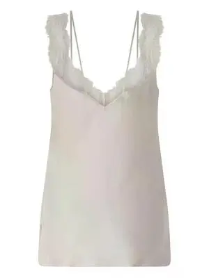 Pinko Lace-detail V-neck Blouse - Neutrals