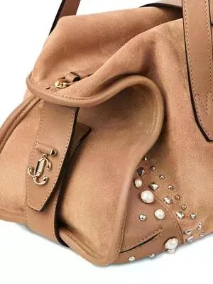 JIMMY CHOO Medium Bar Studded Suede Holdall - Brown
