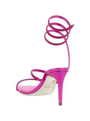 Rene Caovilla Cleo Crystal-appliqué Sandals - Pink