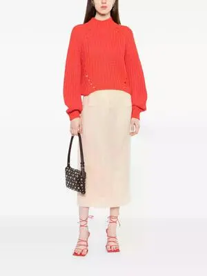LESS Silk Midi Skirt