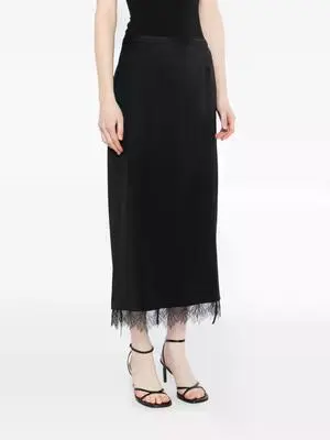 LESS Lace-trim Midi Skirt