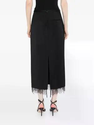 LESS Lace-trim Midi Skirt