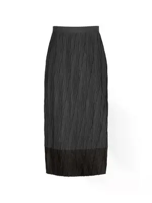 LESS Pleated Patchwork Midi Skirt