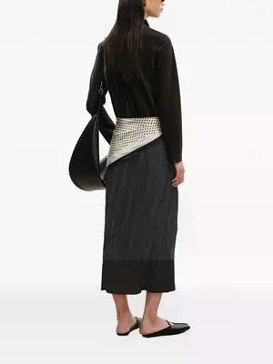 LESS Pleated Patchwork Midi Skirt