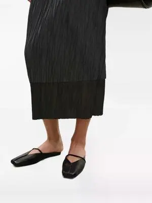 LESS Pleated Patchwork Midi Skirt