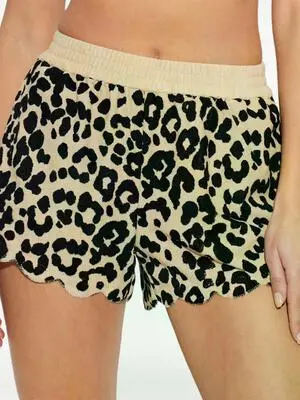 Marysia Scalloped Leopard Print Shorts - Neutrals