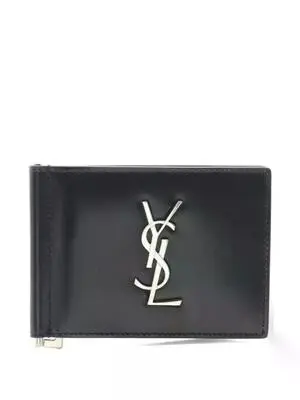 Saint Laurent Logo-appliqué Leather Bi-fold Wallet - Black