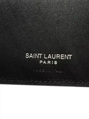 Saint Laurent Logo-appliqué Leather Bi-fold Wallet - Black