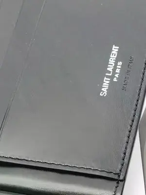 Saint Laurent Logo-appliqué Leather Bi-fold Wallet - Black