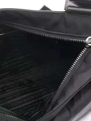 Prada Leather-trim Shoulder Bag - Black
