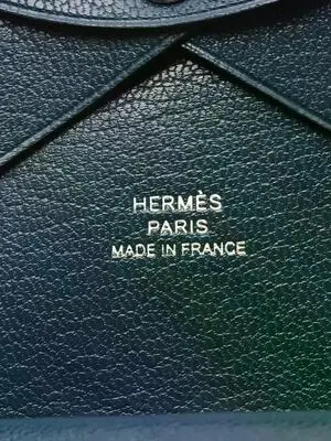 Hermès 2023 Calvi Duo Leather Card Holder - Blue