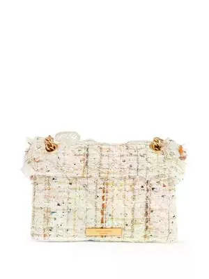 Kurt Geiger Tweed Shoulder Bag With Floral Appliqu