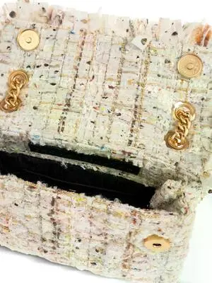 Kurt Geiger Tweed Shoulder Bag With Floral Appliqu