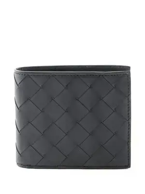 Bottega Veneta 2020s Intrecciato Bi-fold Leather Wallet - Black