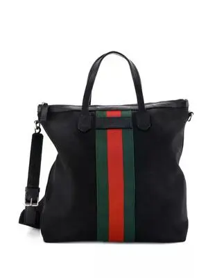 Gucci Web Zip Techno Canvas Medium Tote Bag