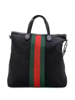 Gucci Web Zip Techno Canvas Medium Tote Bag