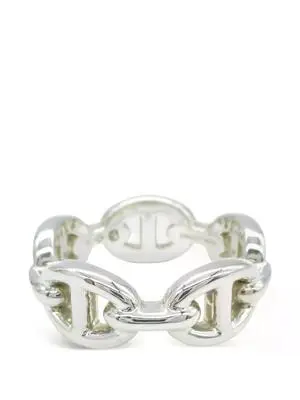 Hermès 2010s Pm Chaine D'ancre Enchainee Ring - Silver