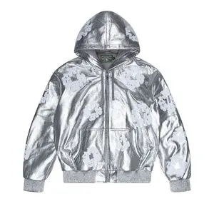 DENIM TEARS Leather Cotton Wreath Zip Hoodie
