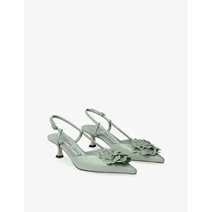 JIMMY CHOO Mimmi 50 Sling-back Leather Heeled Courts - Verde/verde