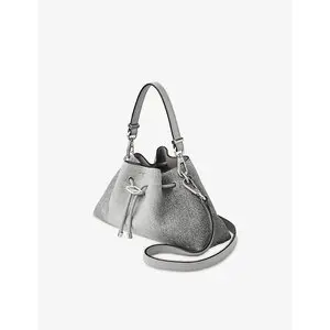 JIMMY CHOO Cinch Small Suede And Denim Bag