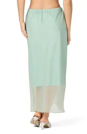 Astr The Label Keyara Sheer Overlay Midi Skirt
