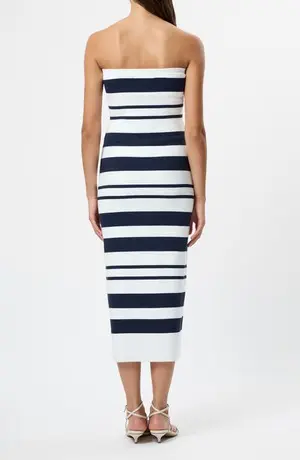 French Connection Stripe Strapless Midi Dress
