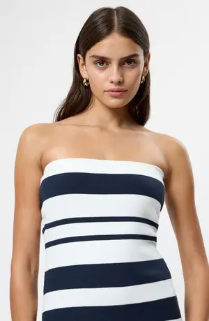 French Connection Stripe Strapless Midi Dress