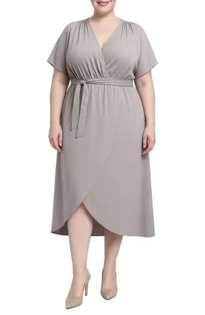 Plus Size Short-Sleeve Midi Dresses