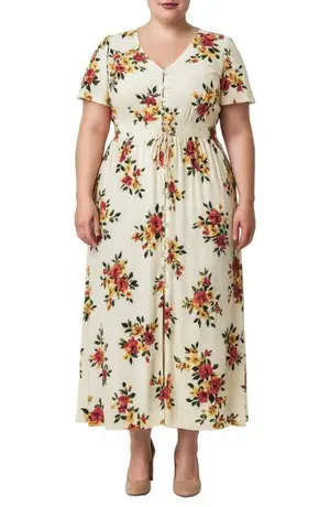 STANDARDS & PRACTICES Floral Midi Shirtdress