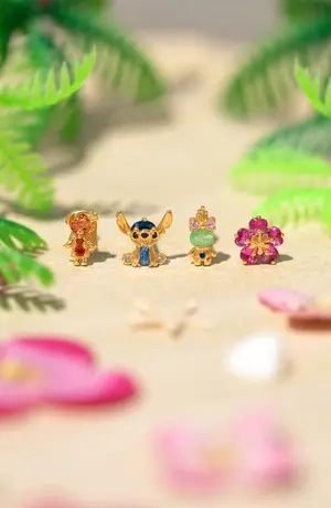 GIRLS CREW X Disney Lilo And Stitch Mismatched Stud Earrings - Gold