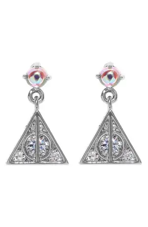 GIRLS CREW X Harry Potter™ Deathly Hallows Drop Earrings - Silver