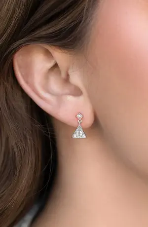 GIRLS CREW X Harry Potter™ Deathly Hallows Drop Earrings - Silver