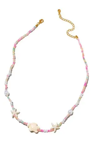 GIRLS CREW Turtle Bay Beaded Necklace - Gold