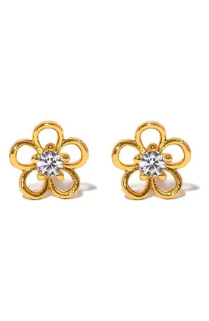 GIRLS CREW Teeny Tiny Flower Stud Earrings - Gold