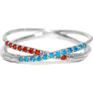 GIRLS CREW Star Wars™ Lightsaber Duel Crossover Ring - Silver