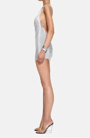 patbo jacquard fitted mini dress PatBO Soleil Mini Dress in White