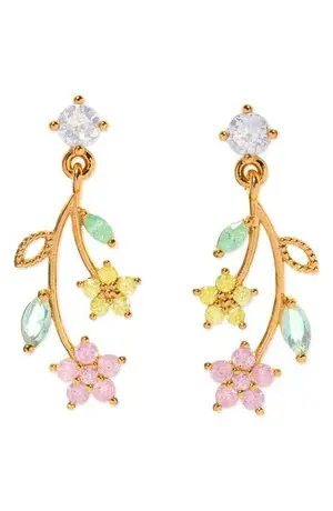GIRLS CREW Flower Stem Drop Earrings - Gold