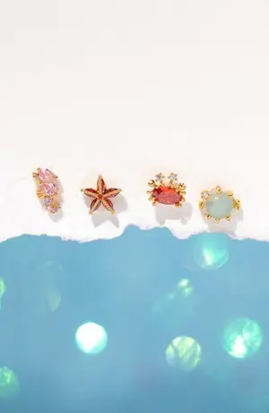 GIRLS CREW Under The Sea Stud Earrings Set Of 4