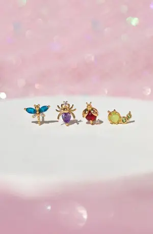 GIRLS CREW Bug Me Stud Earrings Set Of 4