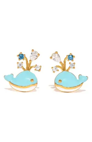 GIRLS CREW Whale Stud Earrings - Gold