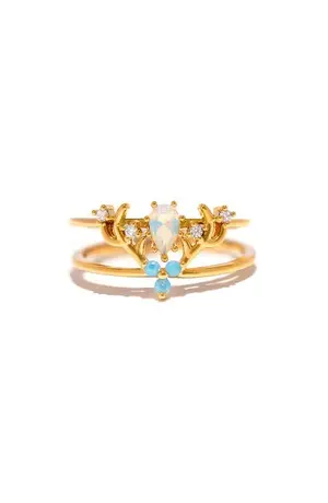 GIRLS CREW Harry Potter Patronus Stacked Ring - Gold