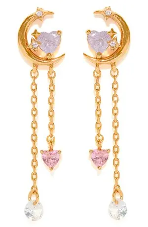 GIRLS CREW Cosmic Love Drop Earrings - Gold