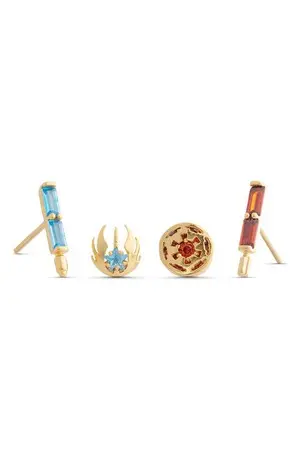 GIRLS CREW Star Wars™ Set Of 4 Mismatched Stud Earrings - Gold