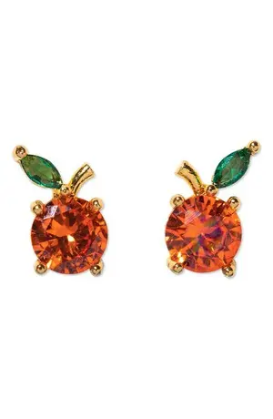 GIRLS CREW Orange Stud Earrings - Gold