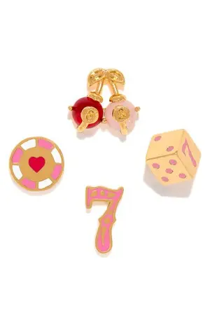 GIRLS CREW Feeling Lucky Assorted Stud Earrings Set - Gold