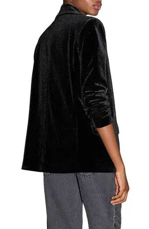Mango Velvet Blazer - Black